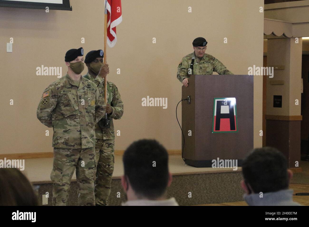 Command Sgt. Maj. William Lewis, gives final remarks adressing the ...