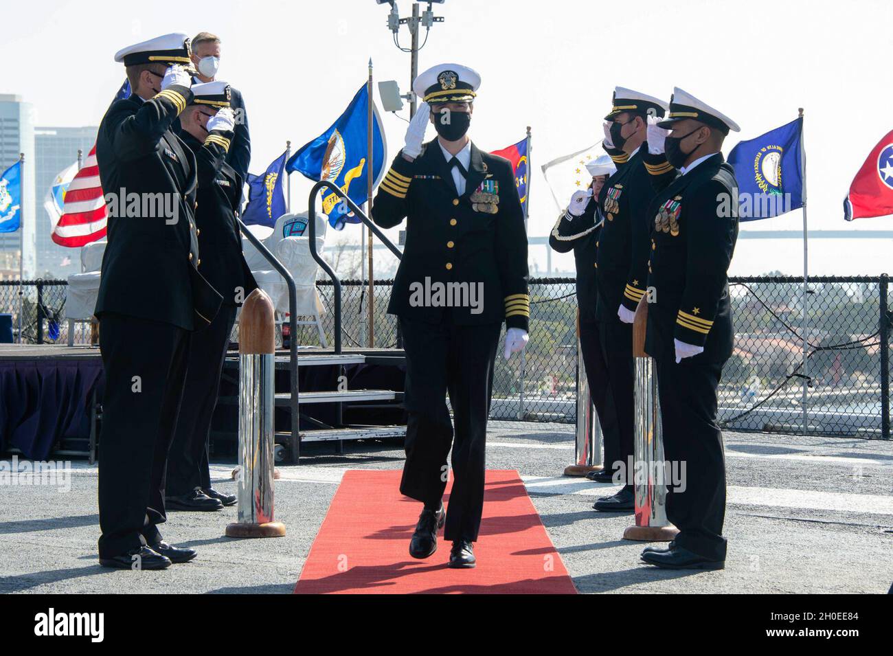 SAN DIEGO (Feb. 11, 2021) Capt. Kathleen M. Ellis, commanding officer ...