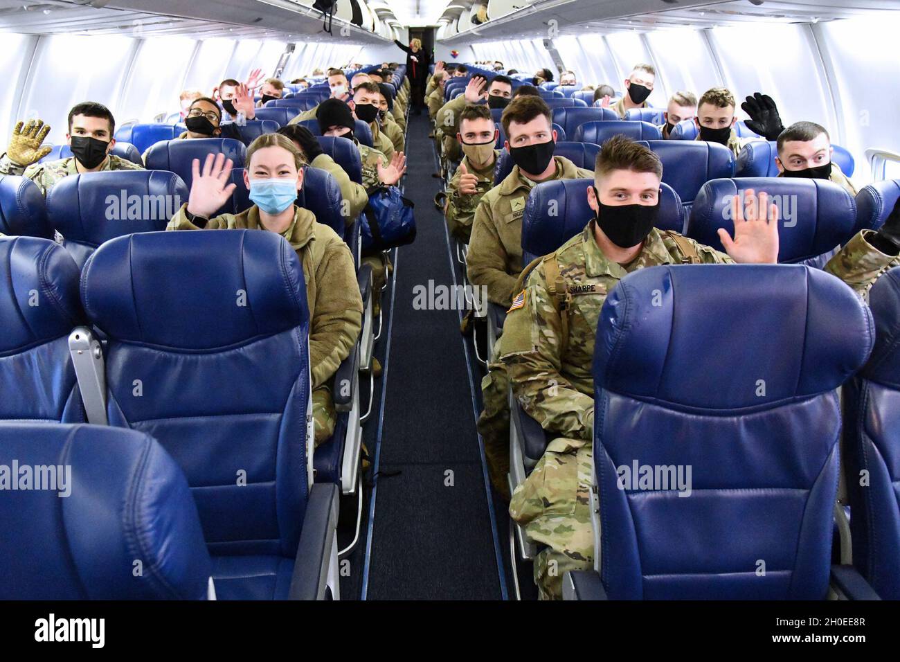 MEDCoE AIT Soldiers onboard a contract airplane at Kelly Field, San ...