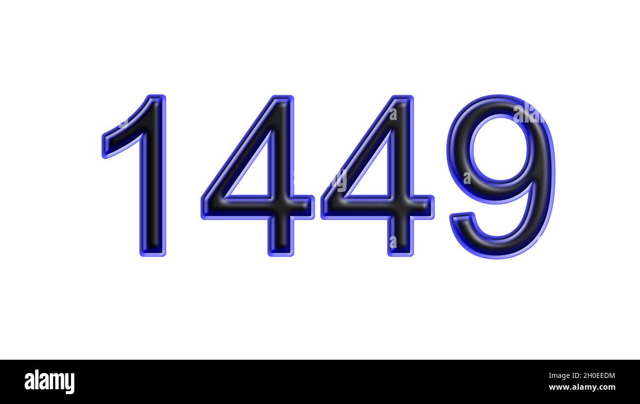 blue 1449 number 3d effect white background Stock Photo - Alamy