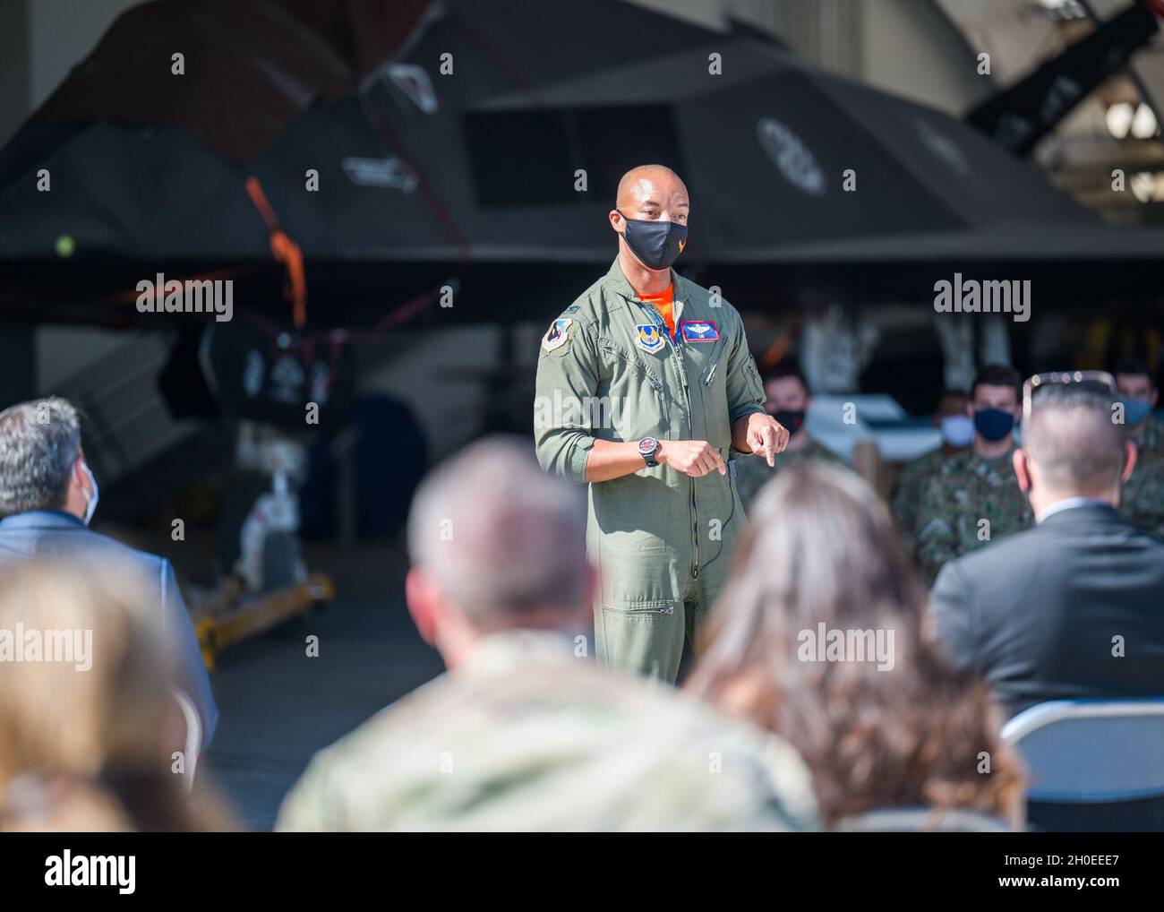 Col. Randel Gordon, 412th Test Wing Vice Commander, offers his remarks ...