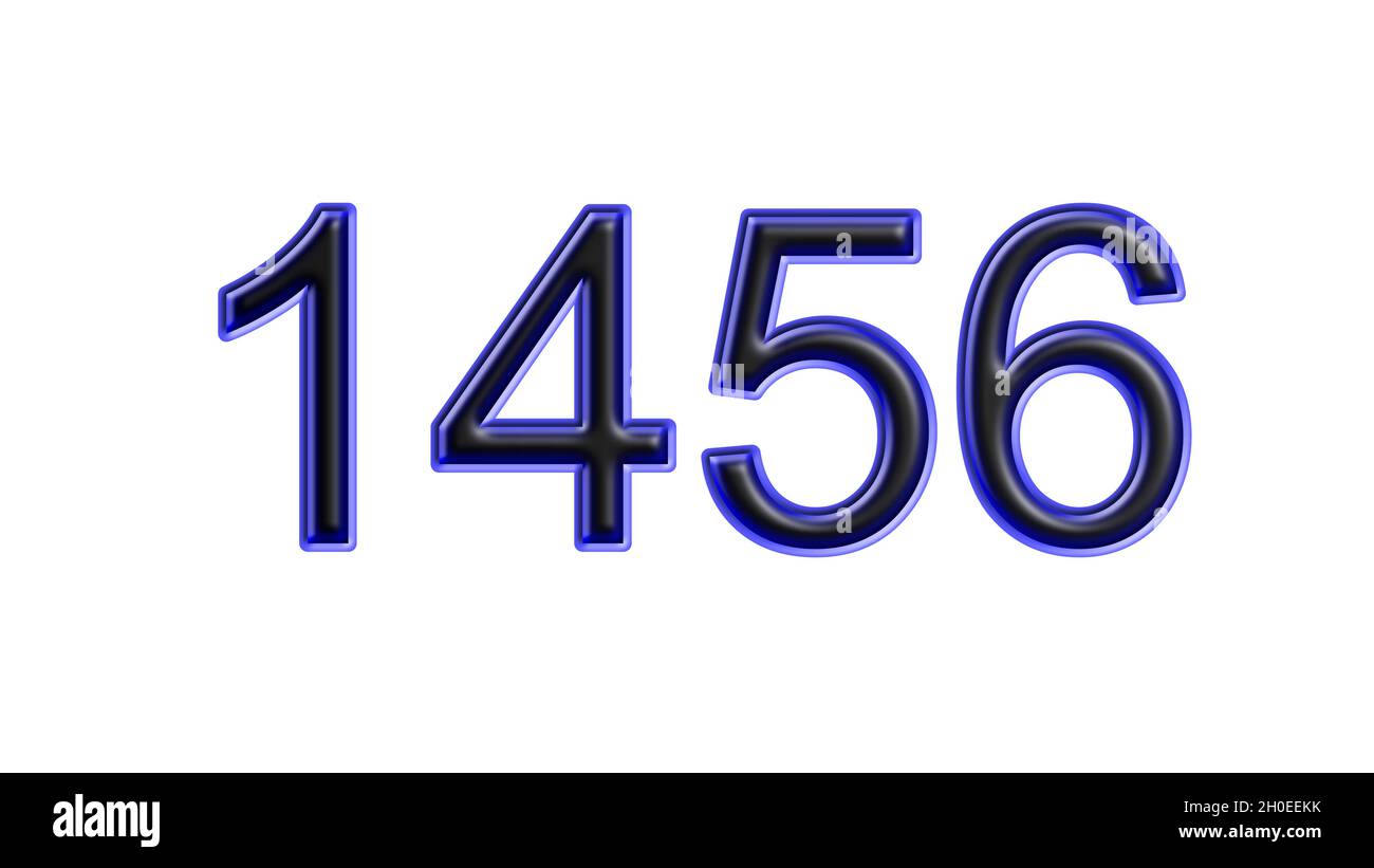 blue 1456 number 3d effect white background Stock Photo - Alamy