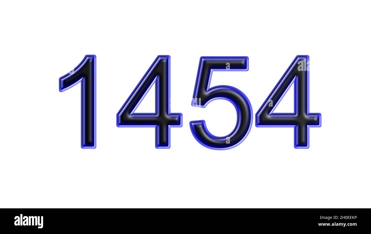 blue 1454 number 3d effect white background Stock Photo - Alamy