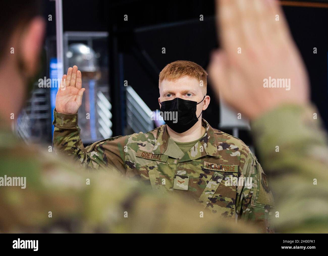 Airman 1st Class Noah Goethal, 88th Communications Squadron, takes the ...