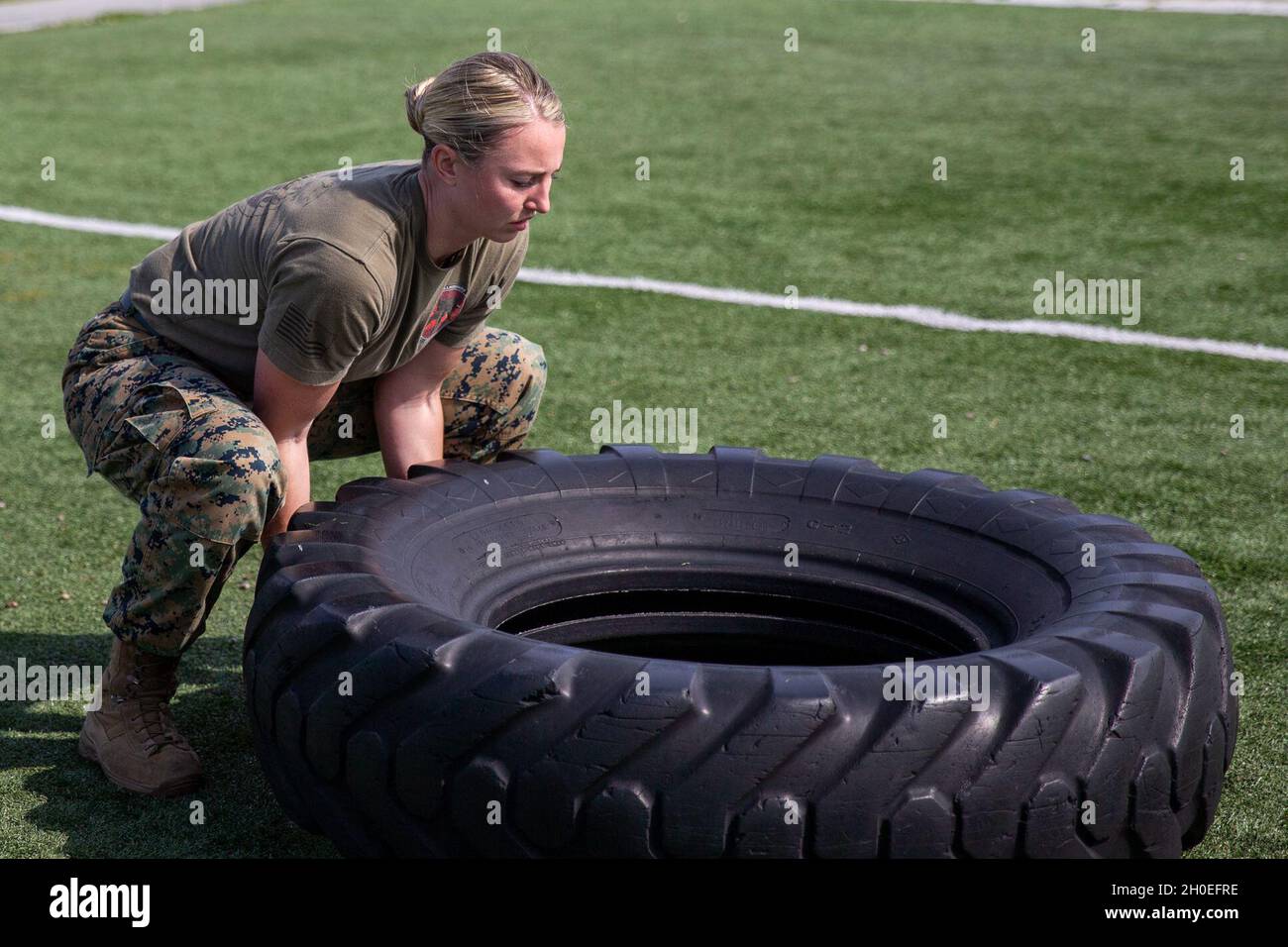 U.S. Marine 2nd Lt. Riley Compton, the logistics officer for Marine ...