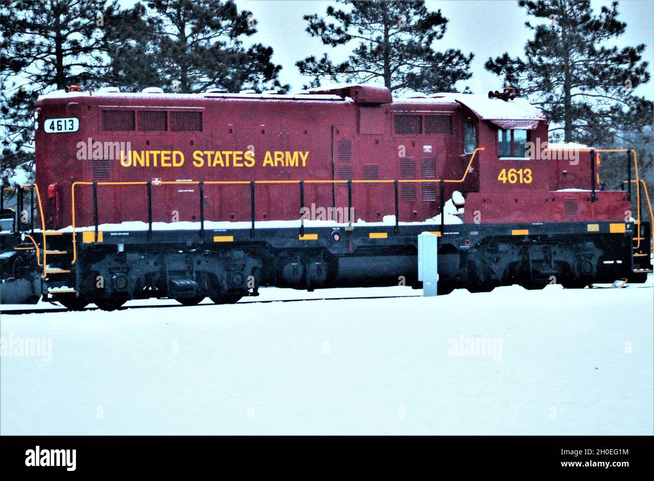 A U.S. Army locomotive used as part of rail operations is shown Feb. 11 ...