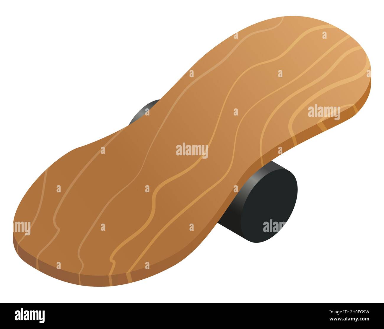 Wooden balance board isolated on white vector illustration. Cartoon ...