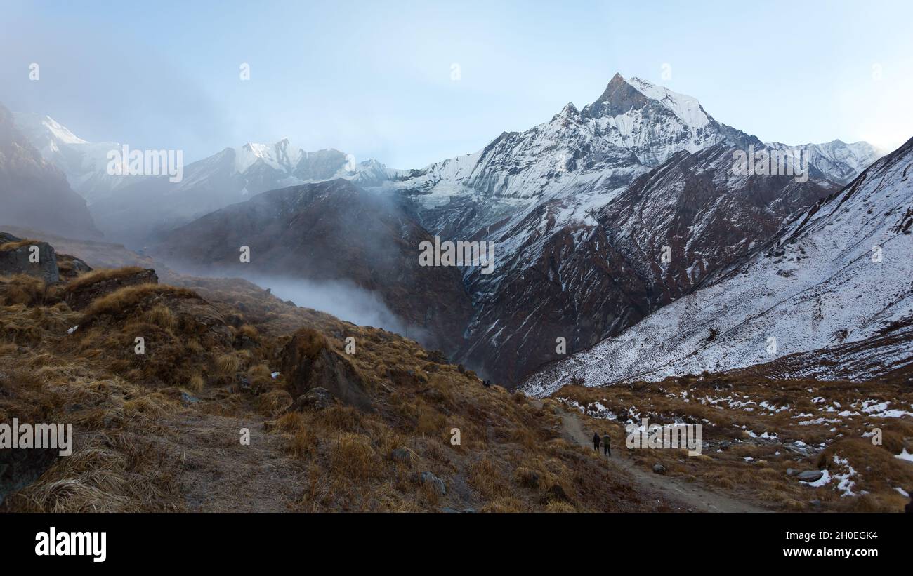 View of Mount Machhapuchhre, Annapurna Conservation Area, Himalaya ...