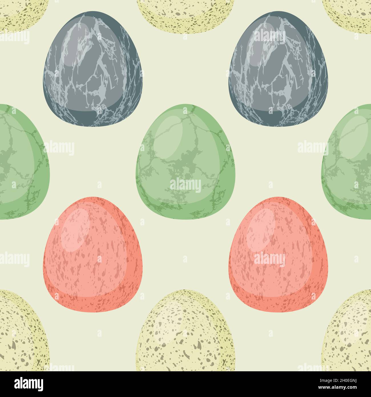 Vector Seamless Pattern wit Whole Textured Eggs. Vector Flat Cartoon ...