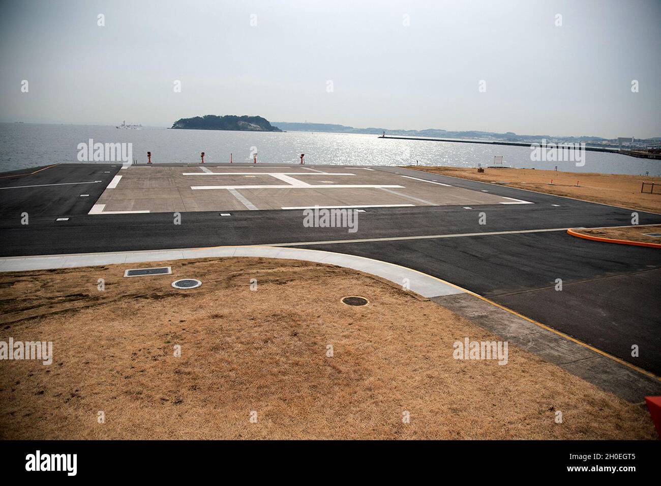 YOKOSUKA, Japan (Feb. 12, 2021) — The newly repaired helipad onboard ...