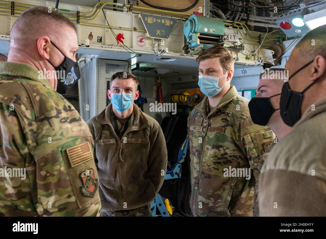 Chief Master Sgt. Chad Bickley, 18th Air Force command chief, speaks ...