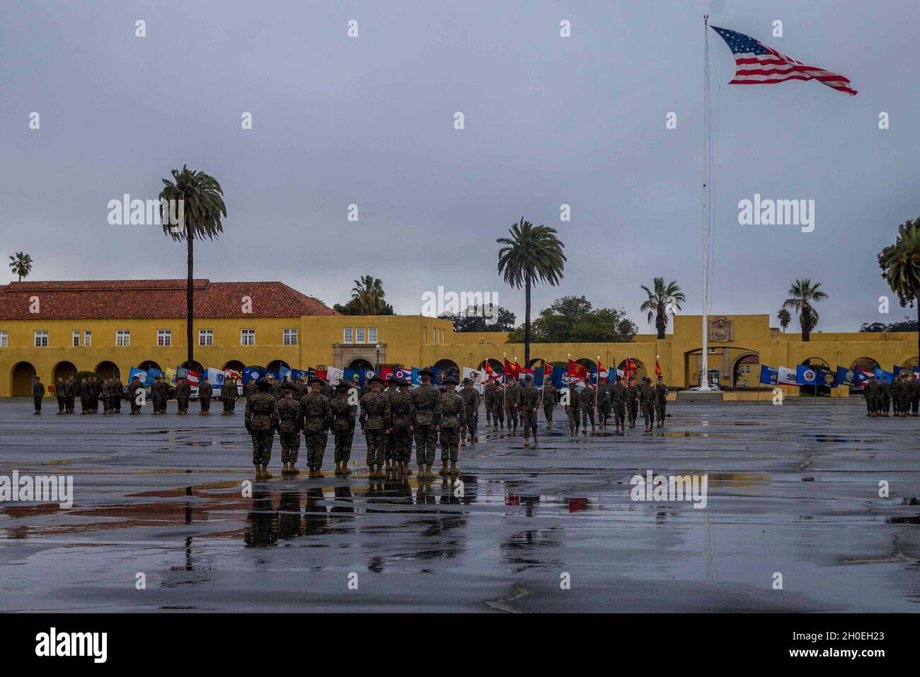 New Marines of India Company, 3rd Recruit Training Battalion, march in ...