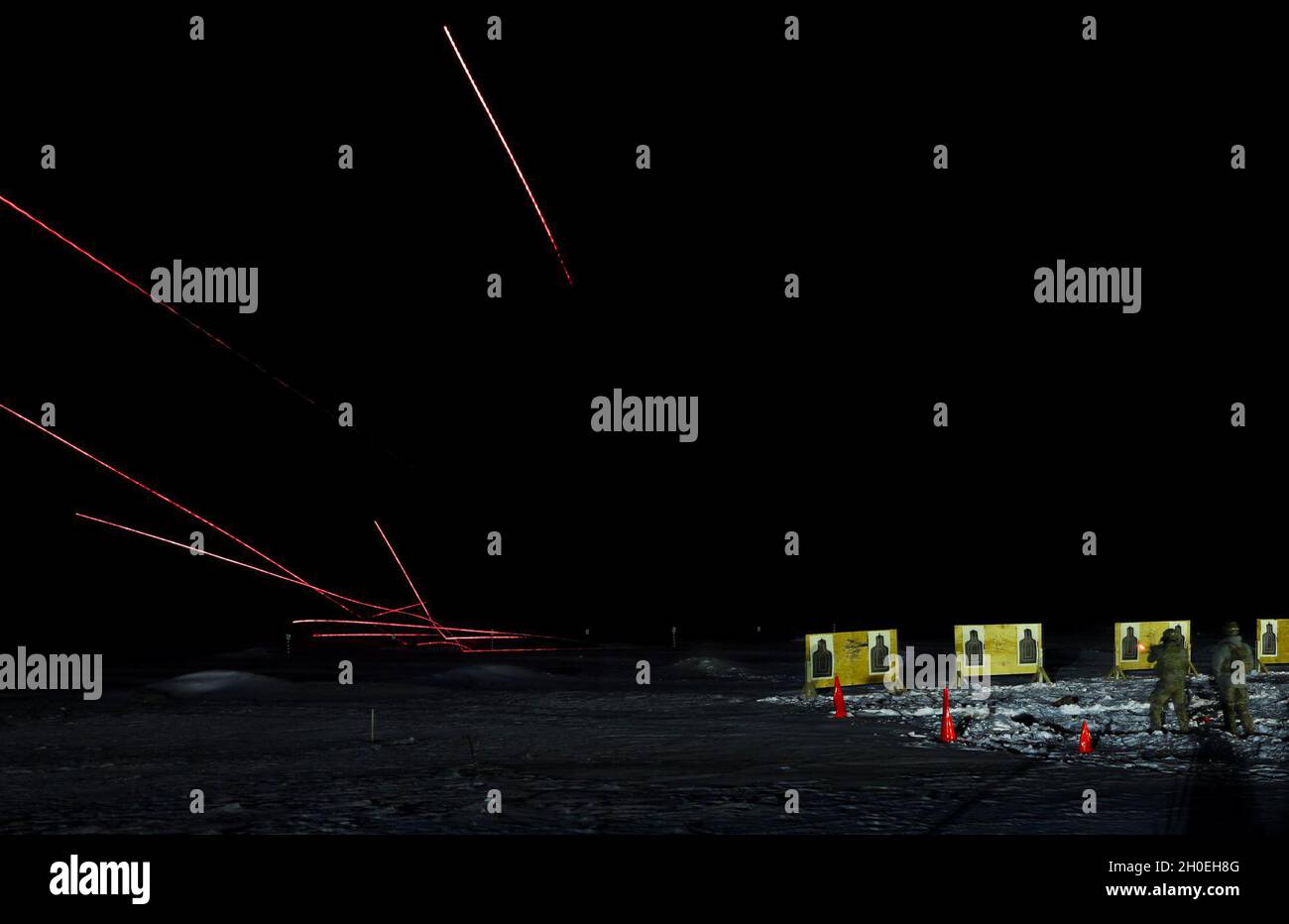 Tracer rounds light up the Pabrade Training Area, Lithuania, range on ...