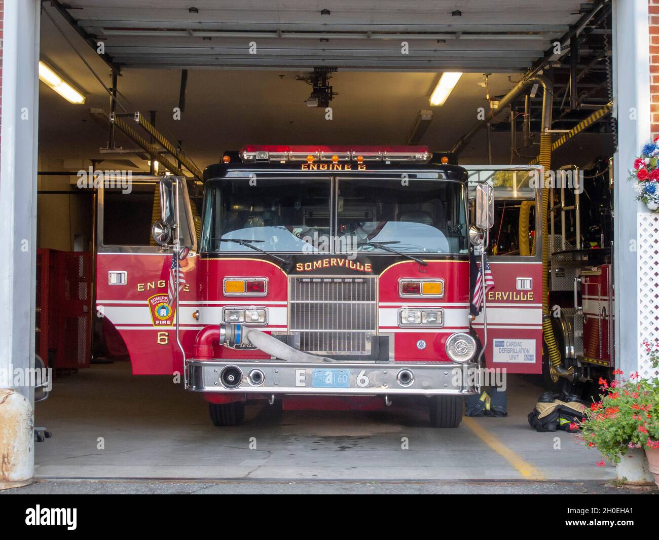 Fire engine in Somerville Massachusetts USA Stock Photo - Alamy