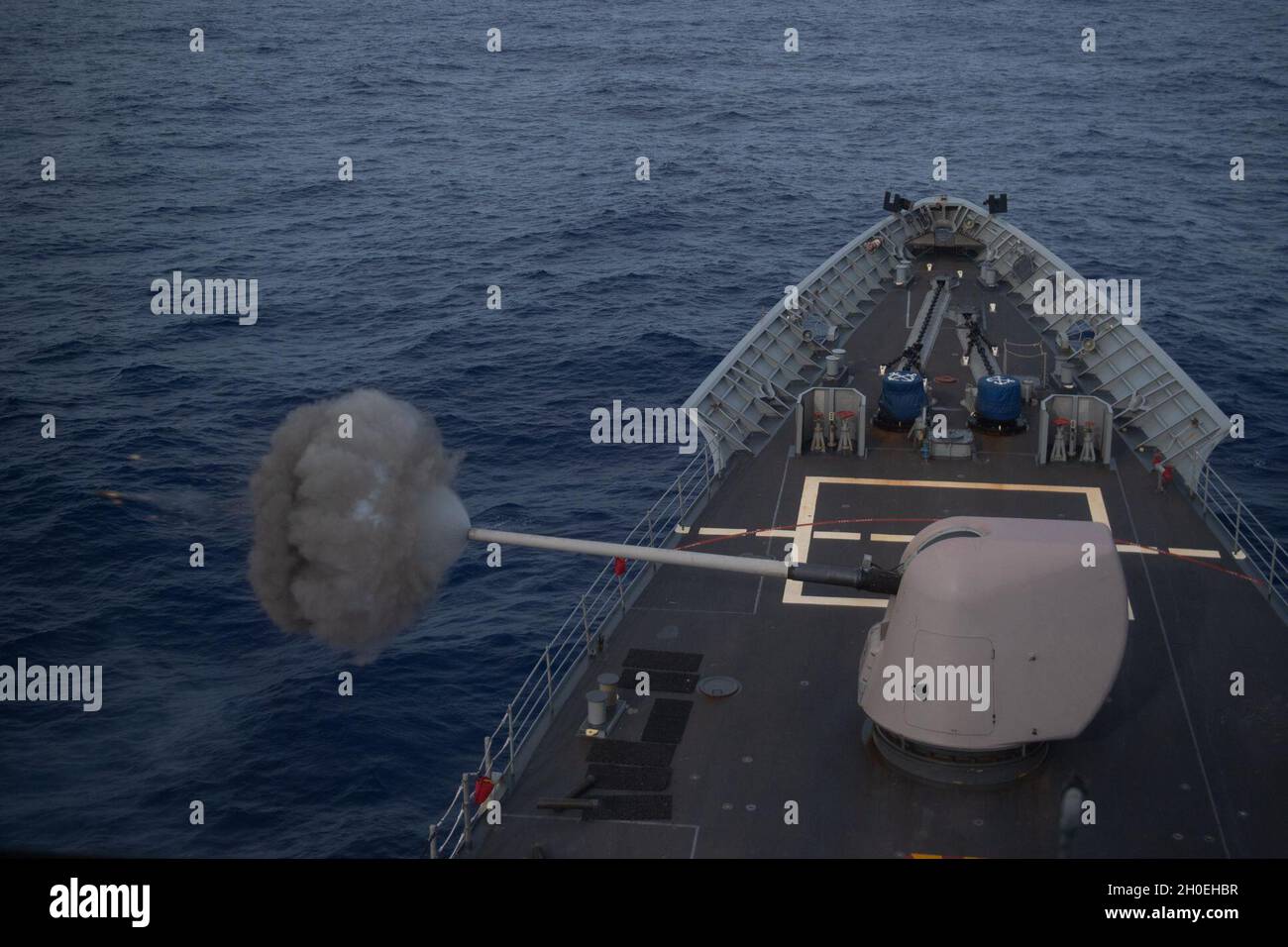 210212-N-OW019-0030 PACIFIC OCEAN (Feb. 12, 2021) The guided-missile ...