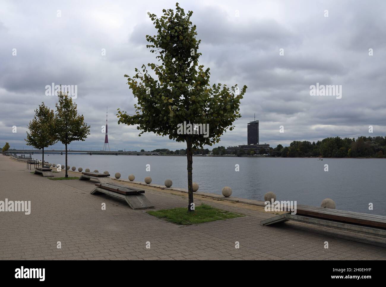 Riverside promenade in Riga Stock Photo - Alamy