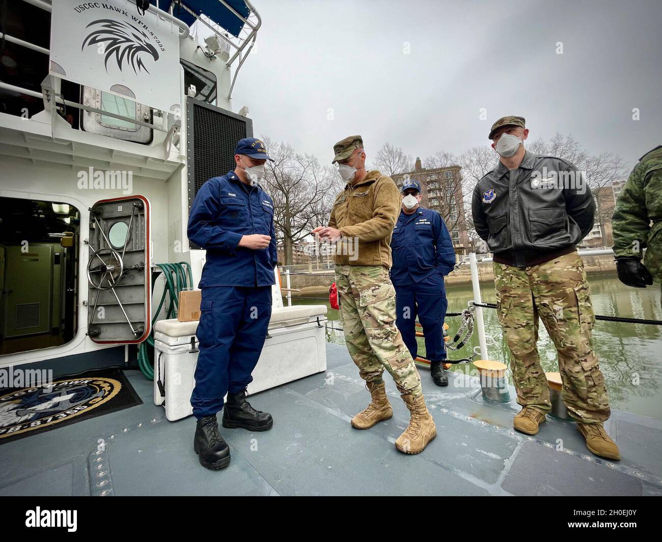 WASHINGTON D.C. (Feb. 12, 2021) — The USCGC Hawk crew (WPB 87355) hosts ...