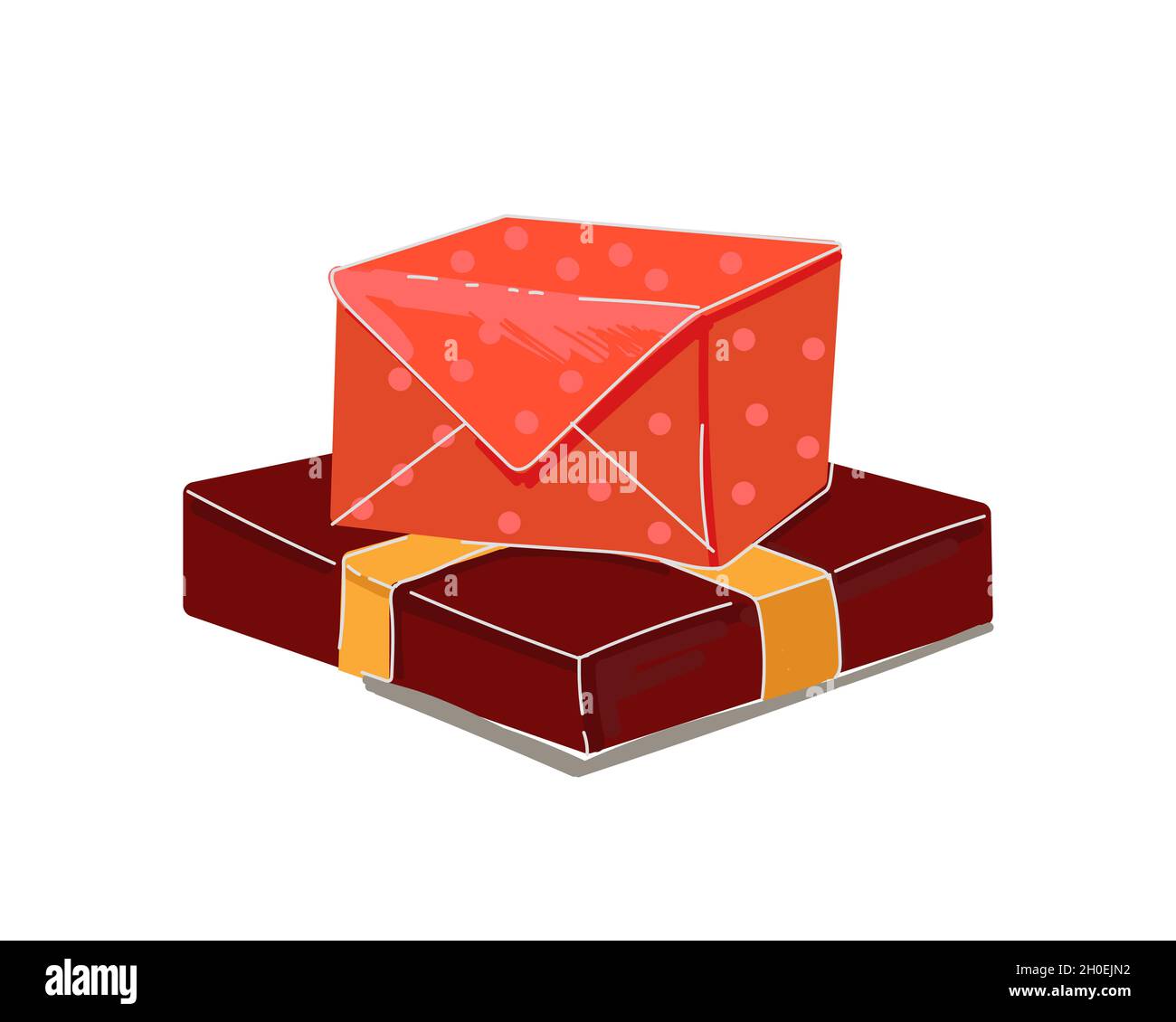 Drawing Of Stack Of Presents
