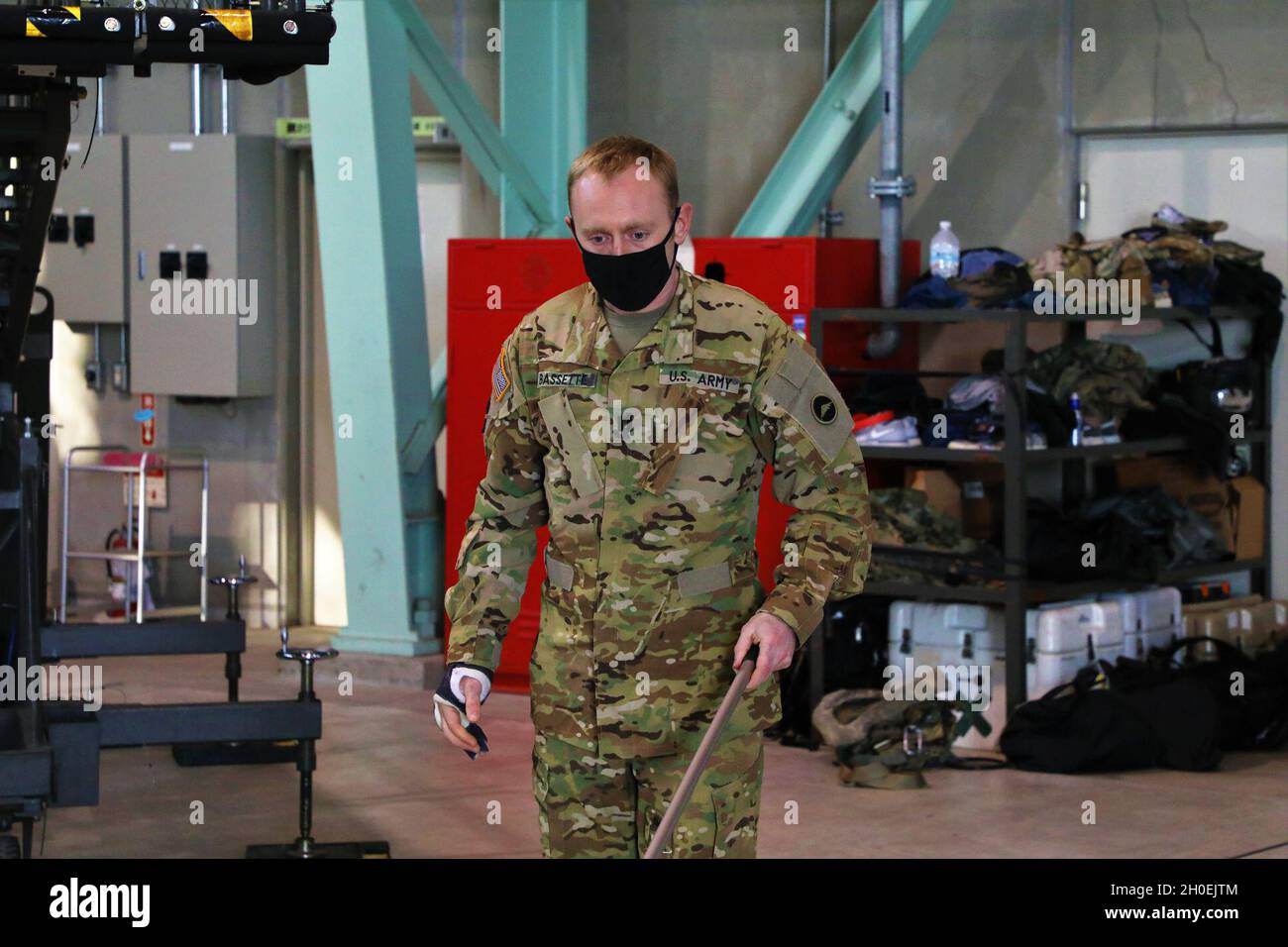 Capt. James Bassette, U.S. Army Aviation Battalion-Japan aviator, gives ...
