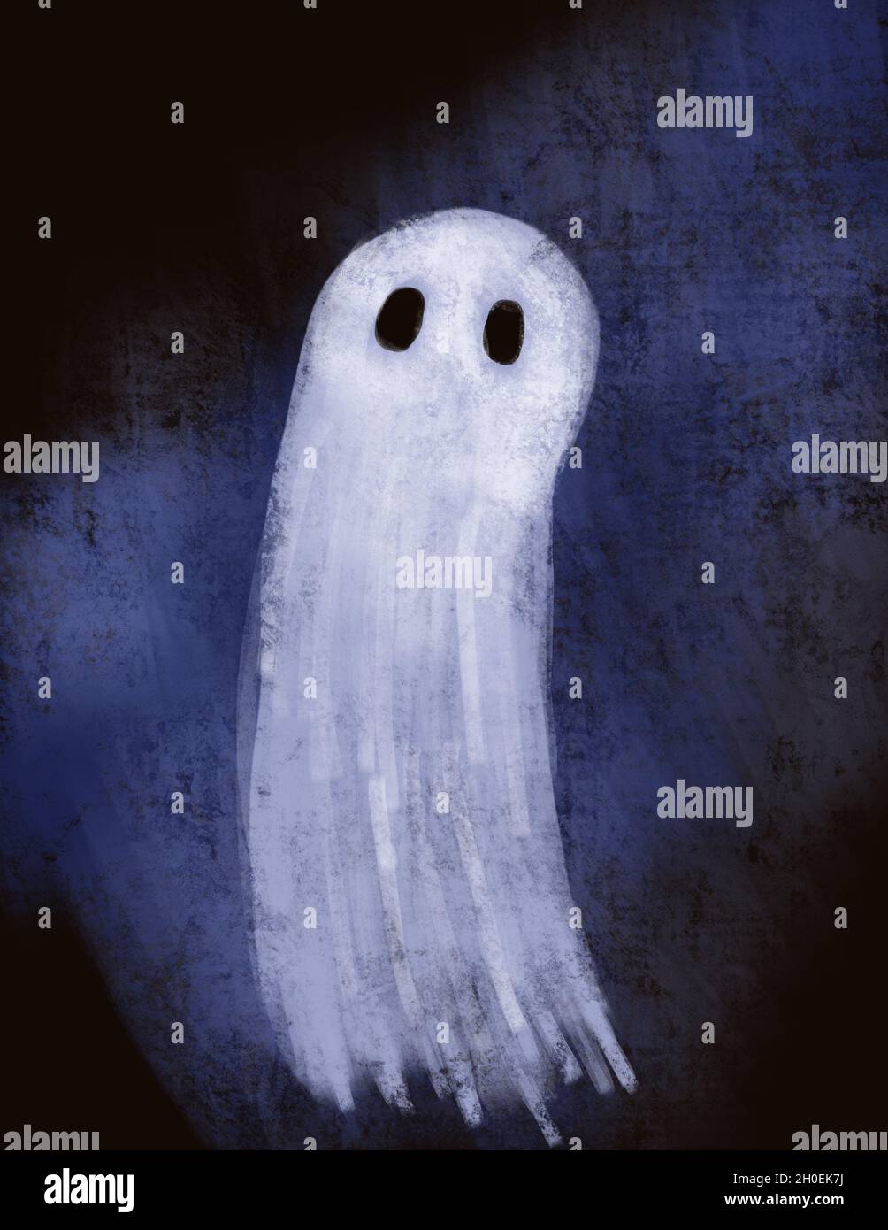 a creepy spooky halloween ghost illustration Stock Photo - Alamy