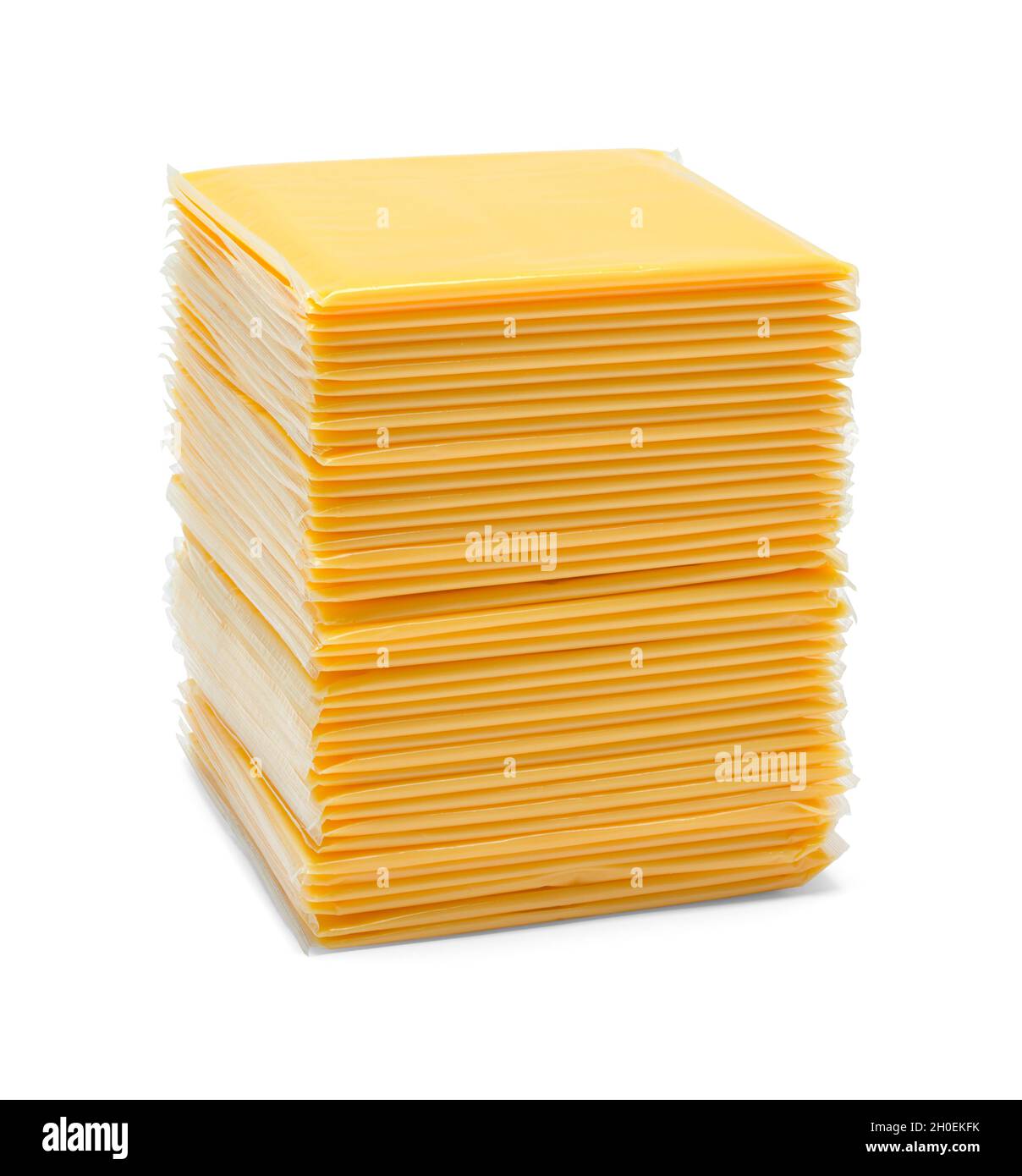 Pile of Slice Cheese Cut Out on White Stock Photo - Alamy
