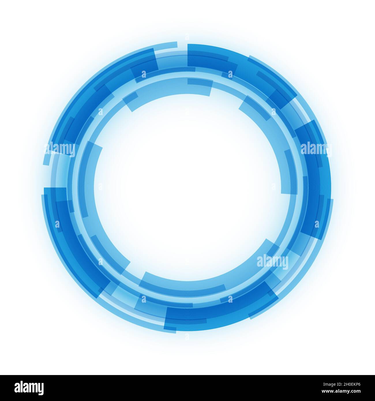 Virtual technologies. A technological blue circle with a space in the ...