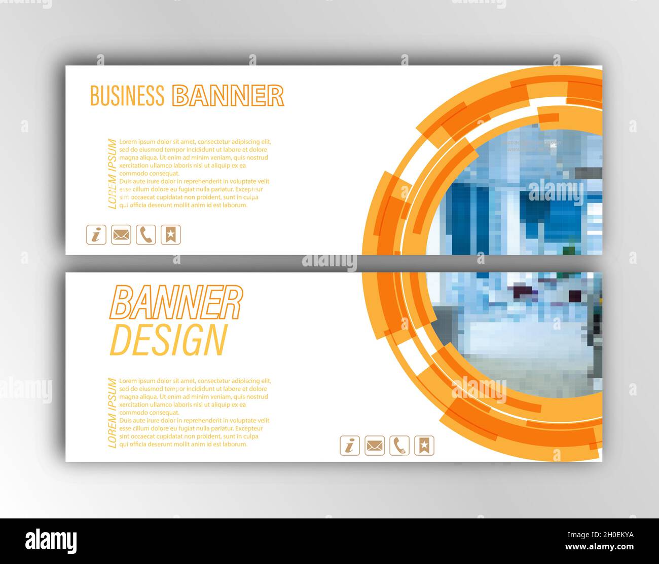 Abstract template for the design of a web banner with space for photos ...