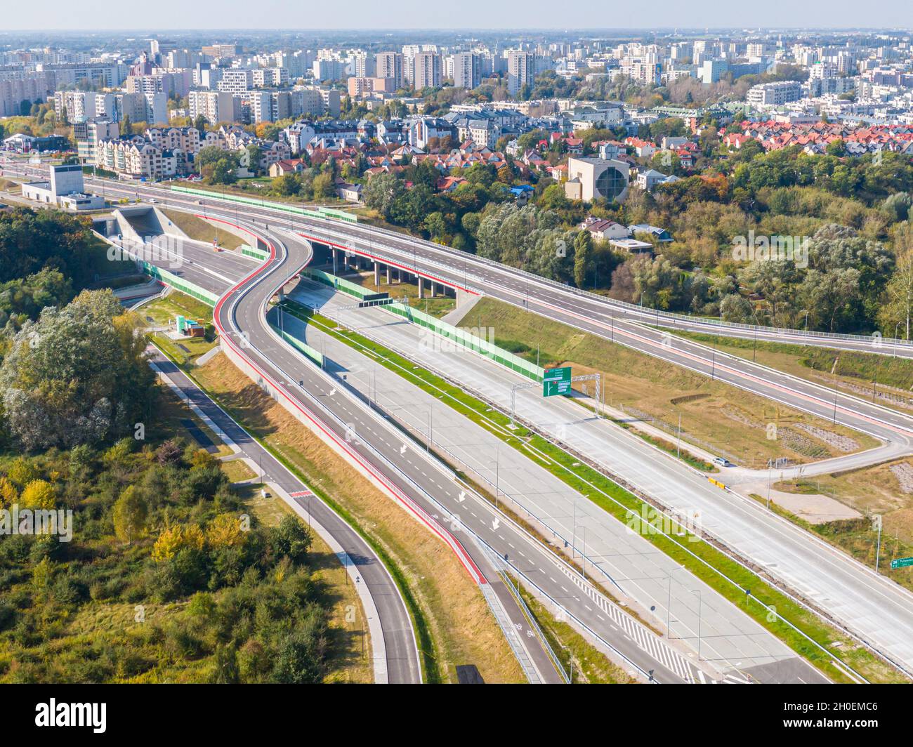Highway or Freeway road. Wide road with many lanes. Highway for any ...