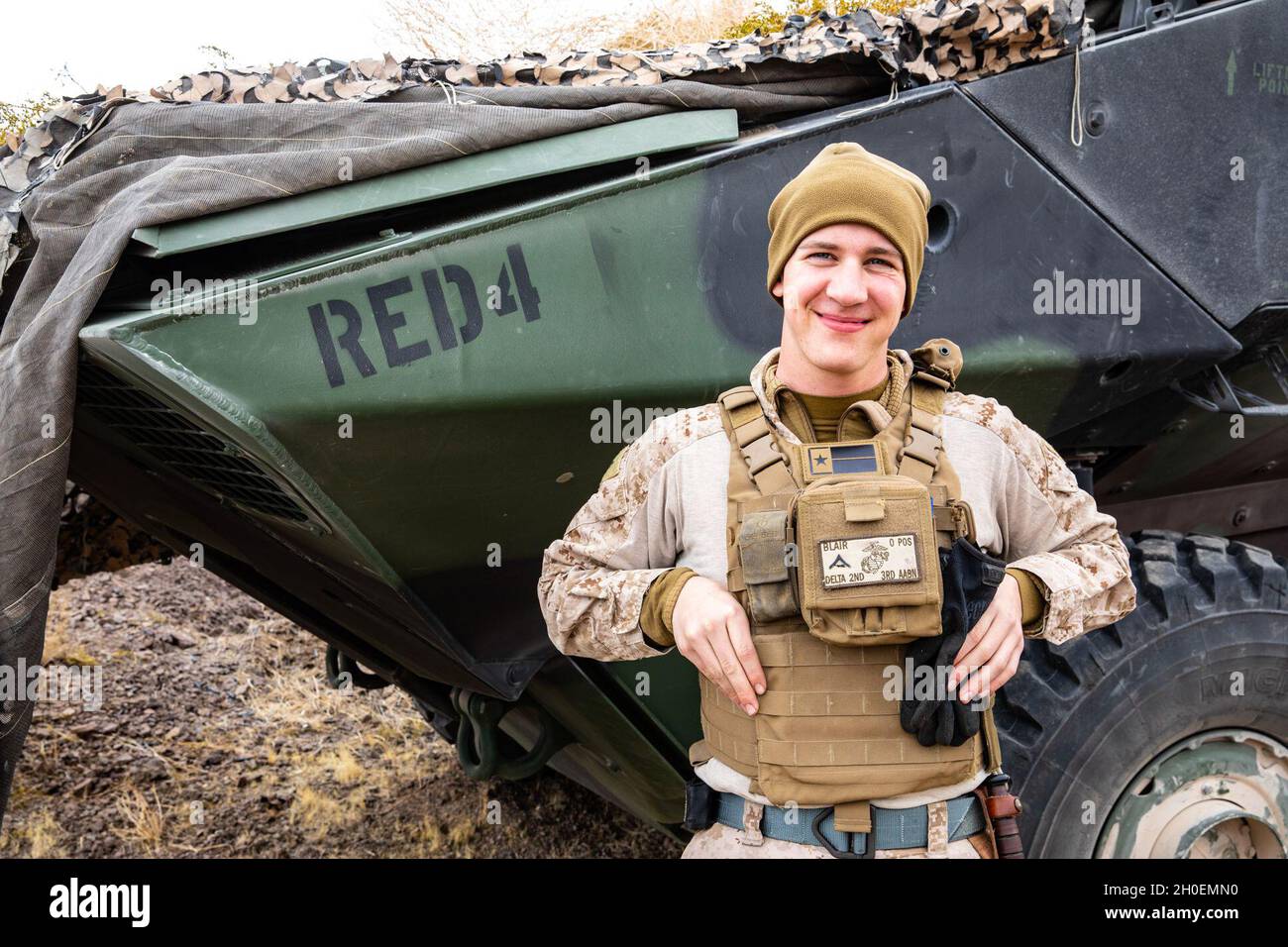 U.S. Marine Lance Cpl. Ethan Blair, an Amphibious Combat Vehicle (ACV ...
