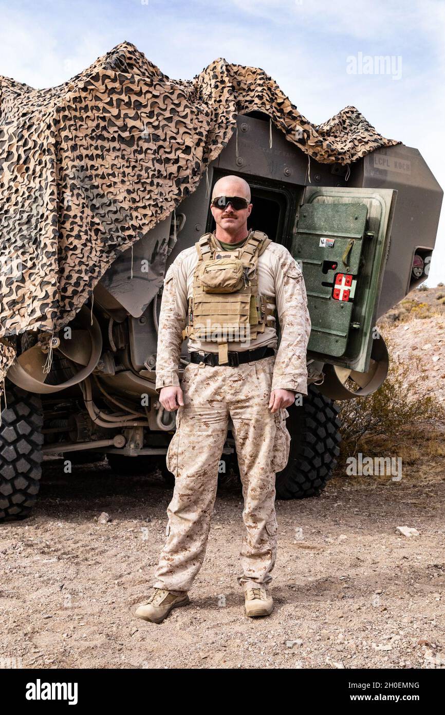 U.S. Marine Staff Sgt. Duane Roberts, an Amphibious Combat Vehicle (ACV ...