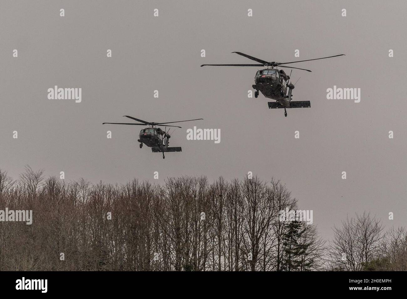 U.S. Army UH-60 Blackhawk helicopters from the 12th Combat Aviation ...