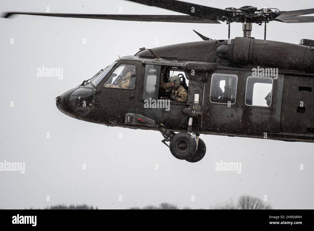 U.S. Army UH-60 Blackhawk helicopters from the 12th Combat Aviation ...