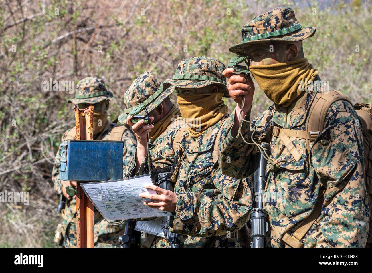 U.S. Marines with Alpha Company, Infantry Training Battalion, School of ...