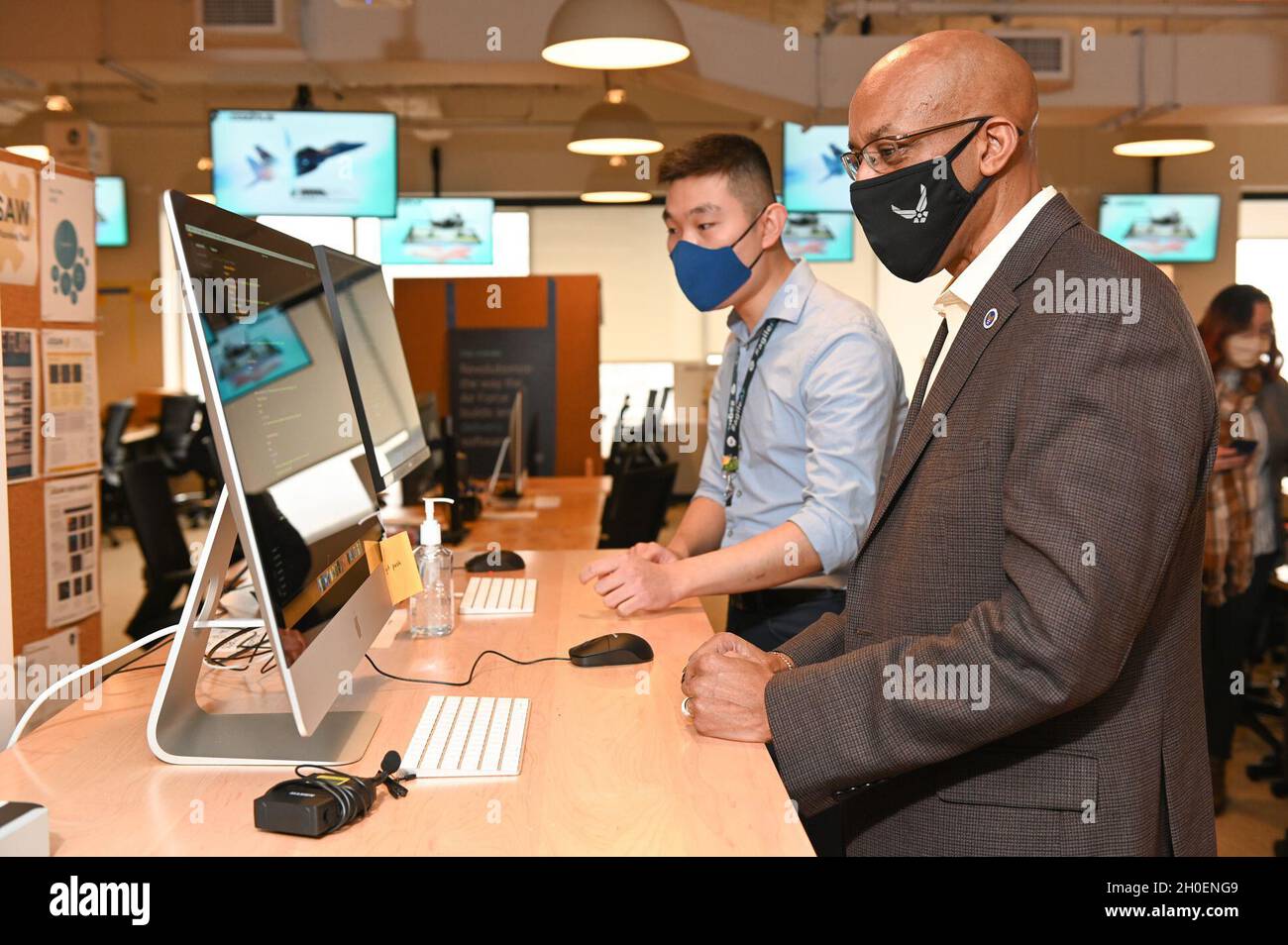 Air Force Chief of Staff Gen. Charles Q. Brown, Jr. looks on as Staff ...