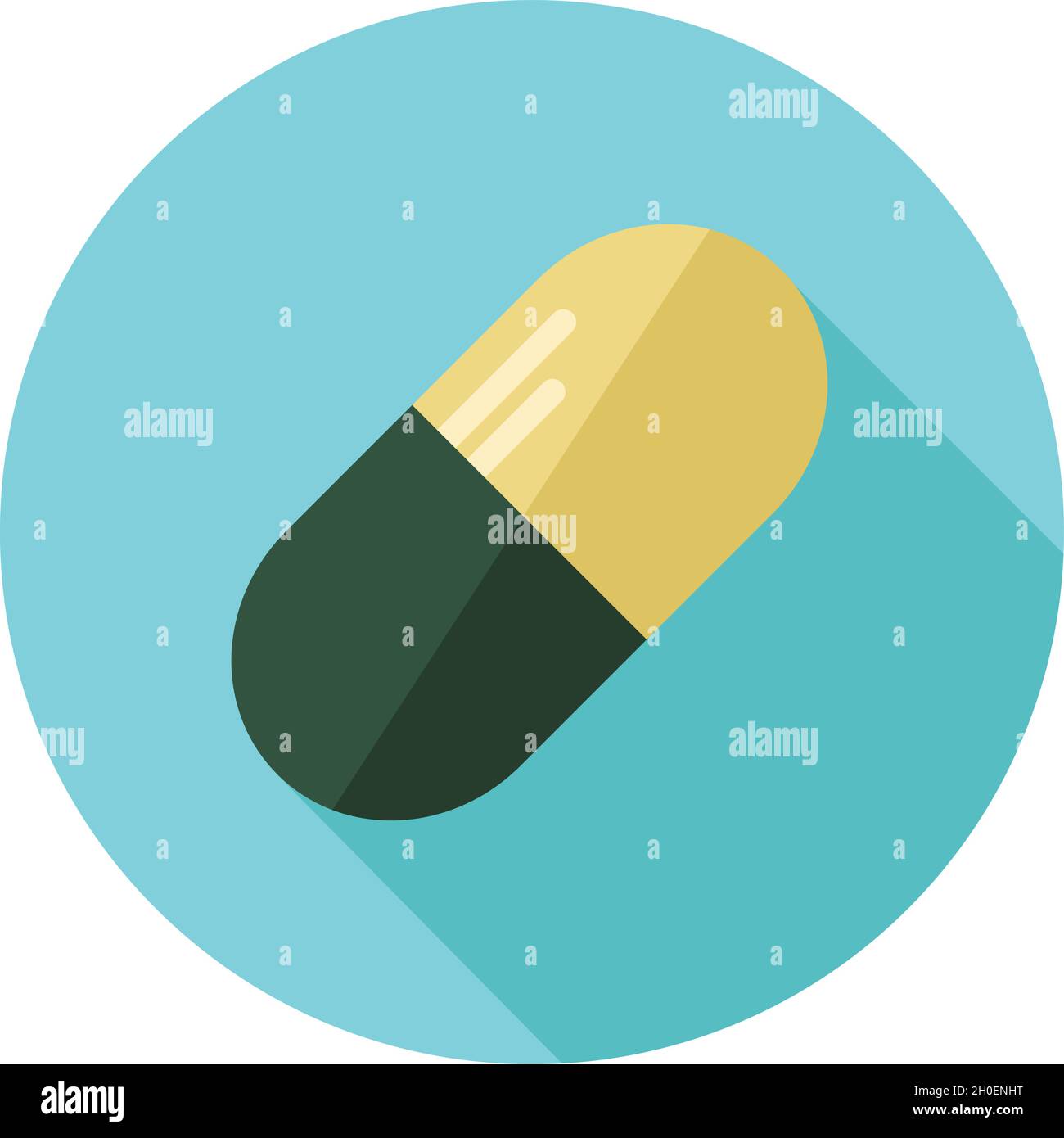 green and yellow pill medicine flat design Stock Vector Image & Art - Alamy