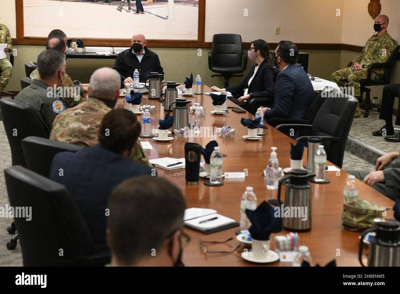 Arizona U.S. Senator and former NASA astronaut Mark Kelly meets with ...