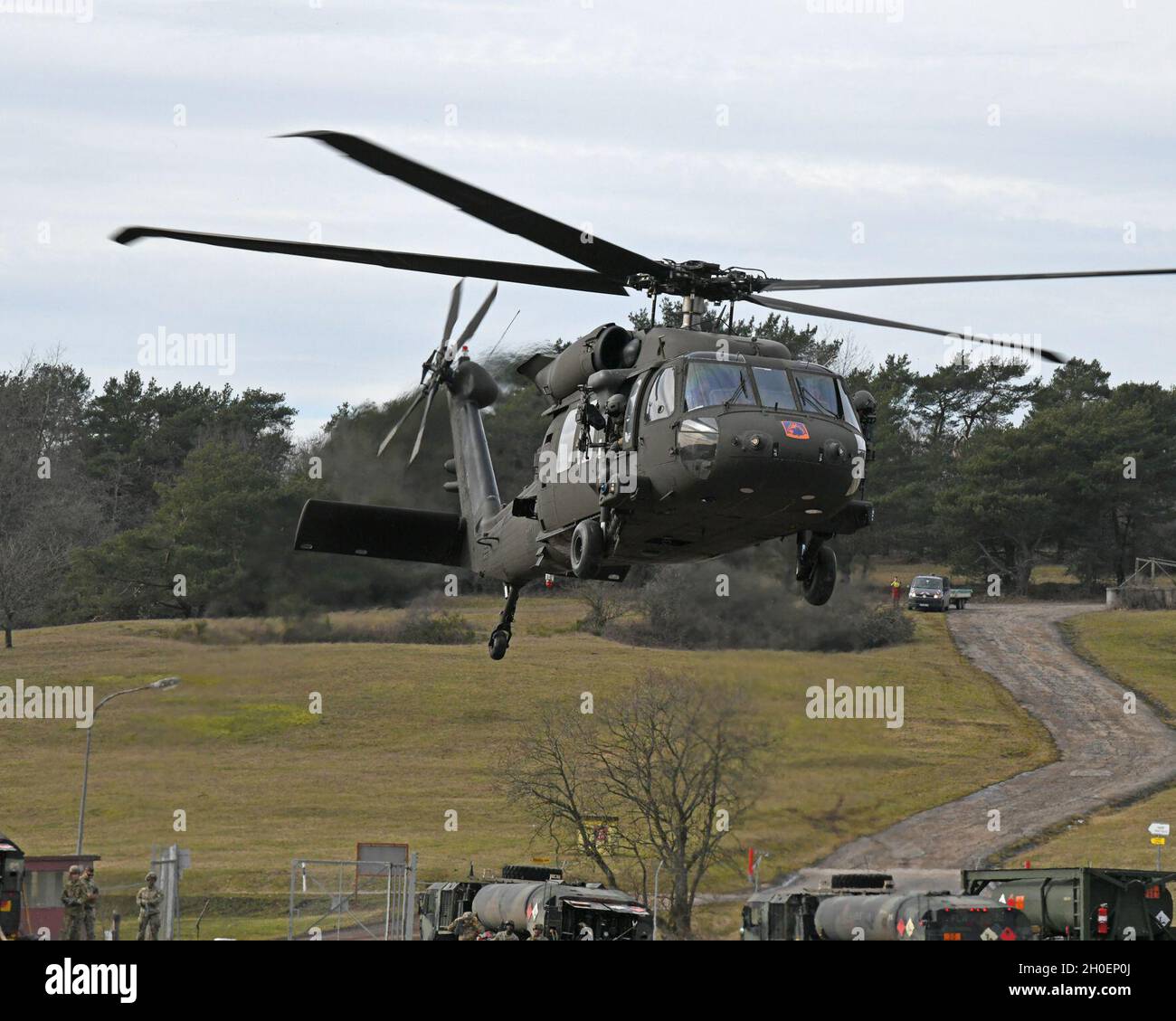 A U.S. Army UH-60 Blackhawk helicopter with the 12th Combat Aviation ...