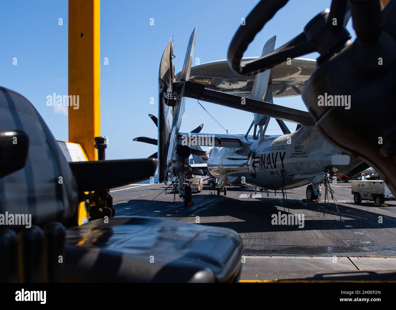 SOUTH CHINA SEA (Feb. 16, 2021) – An E-2C Hawkeye, assigned to the ...