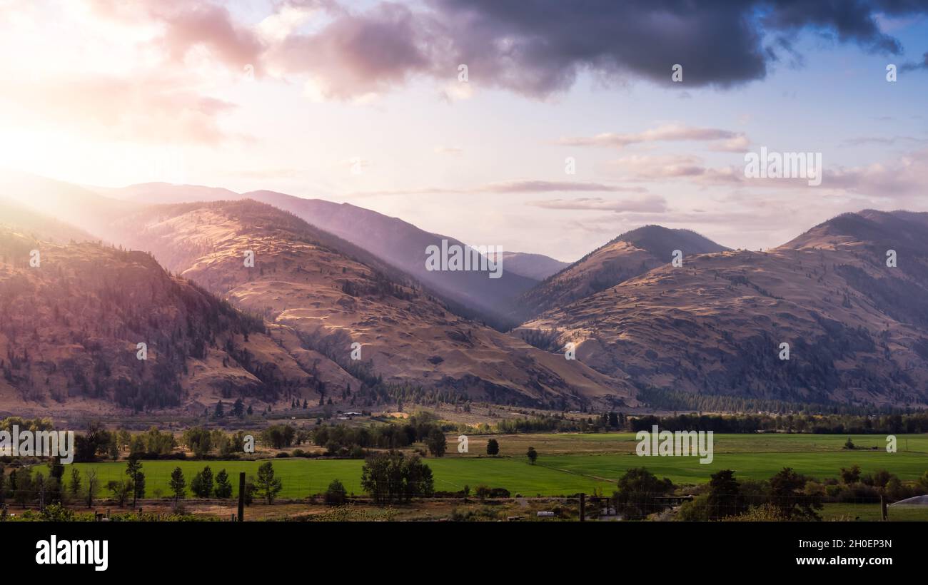 Canadian Mountain Landscape in the desert countryside area Stock Photo ...