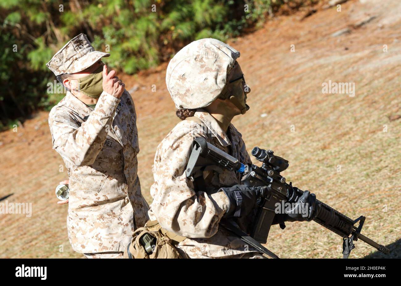 A drill instructor with Oscar Company, 4th Recruit Training Battalion ...