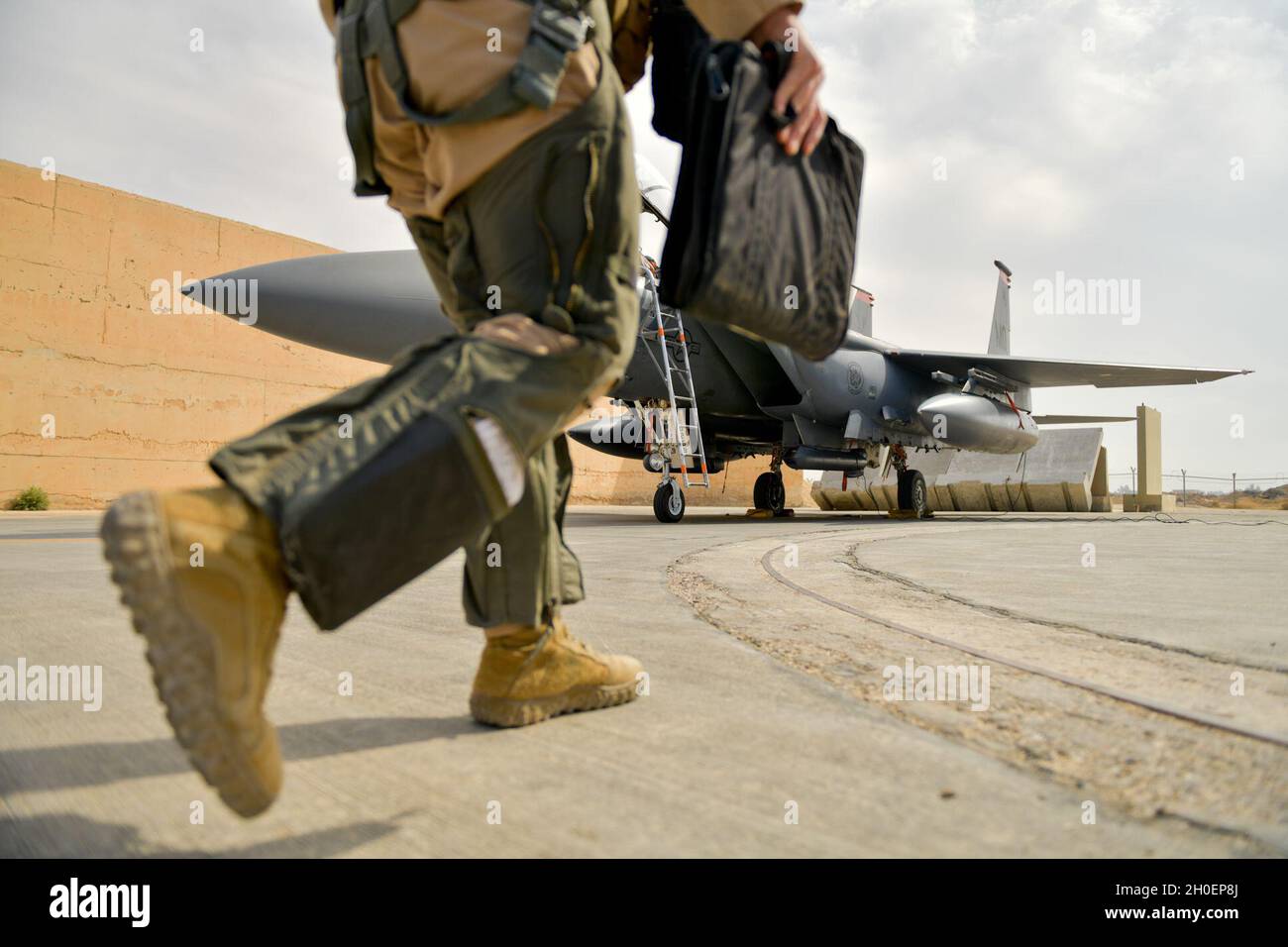 Weapon Systems Officer Capt. Lacie Hester steps to her chosen ride, an ...