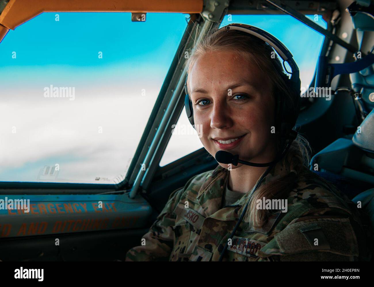 A U.S. Air Force KC-135 Stratotanker aircraft pilot, assigned to the ...