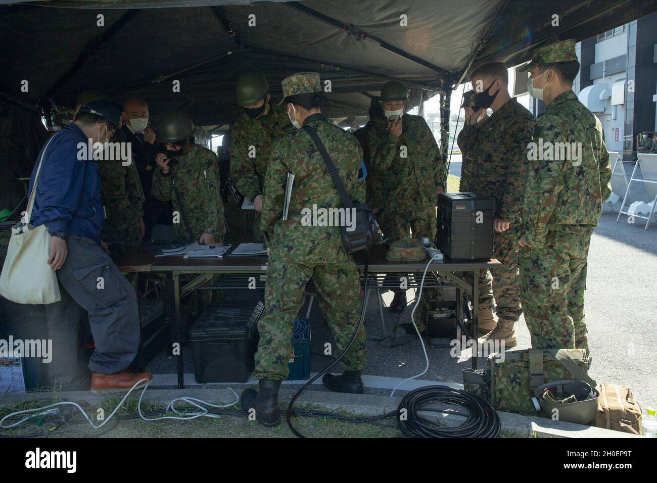 U.S. Marines with Marine Wing Communication Squadron (MWCS) 18 and 7th ...