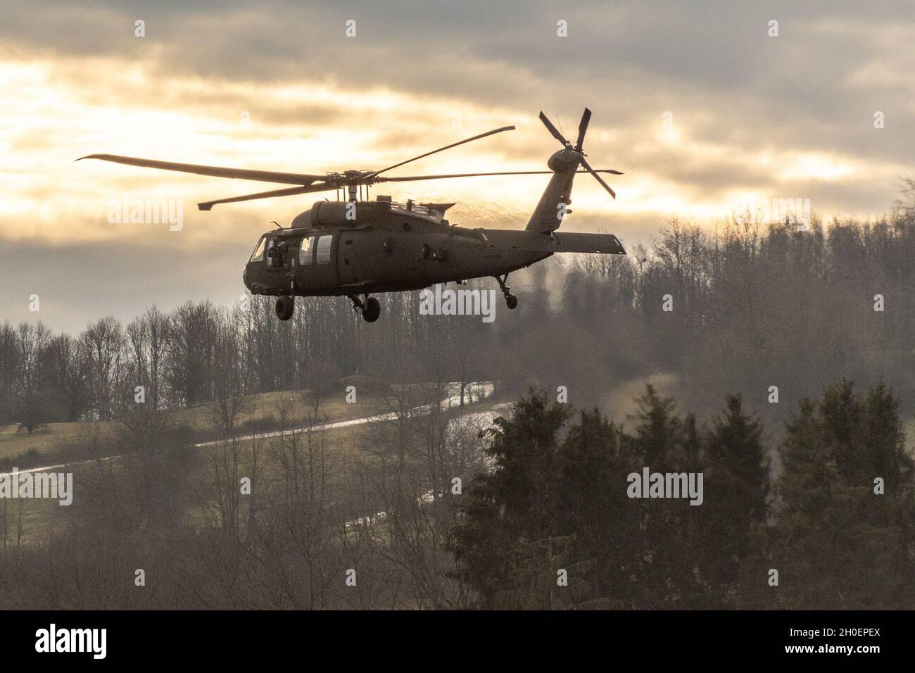 A U.S. Army UH-60 Blackhawk helicopter with the 12th Combat Aviation ...