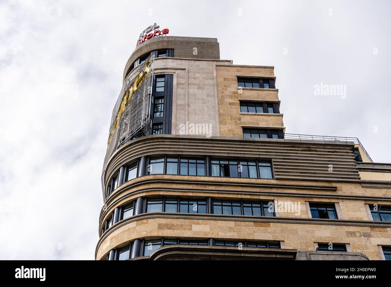 Madrid, Spain - October 10, 2021: Iconic Capitol Building in Callao ...