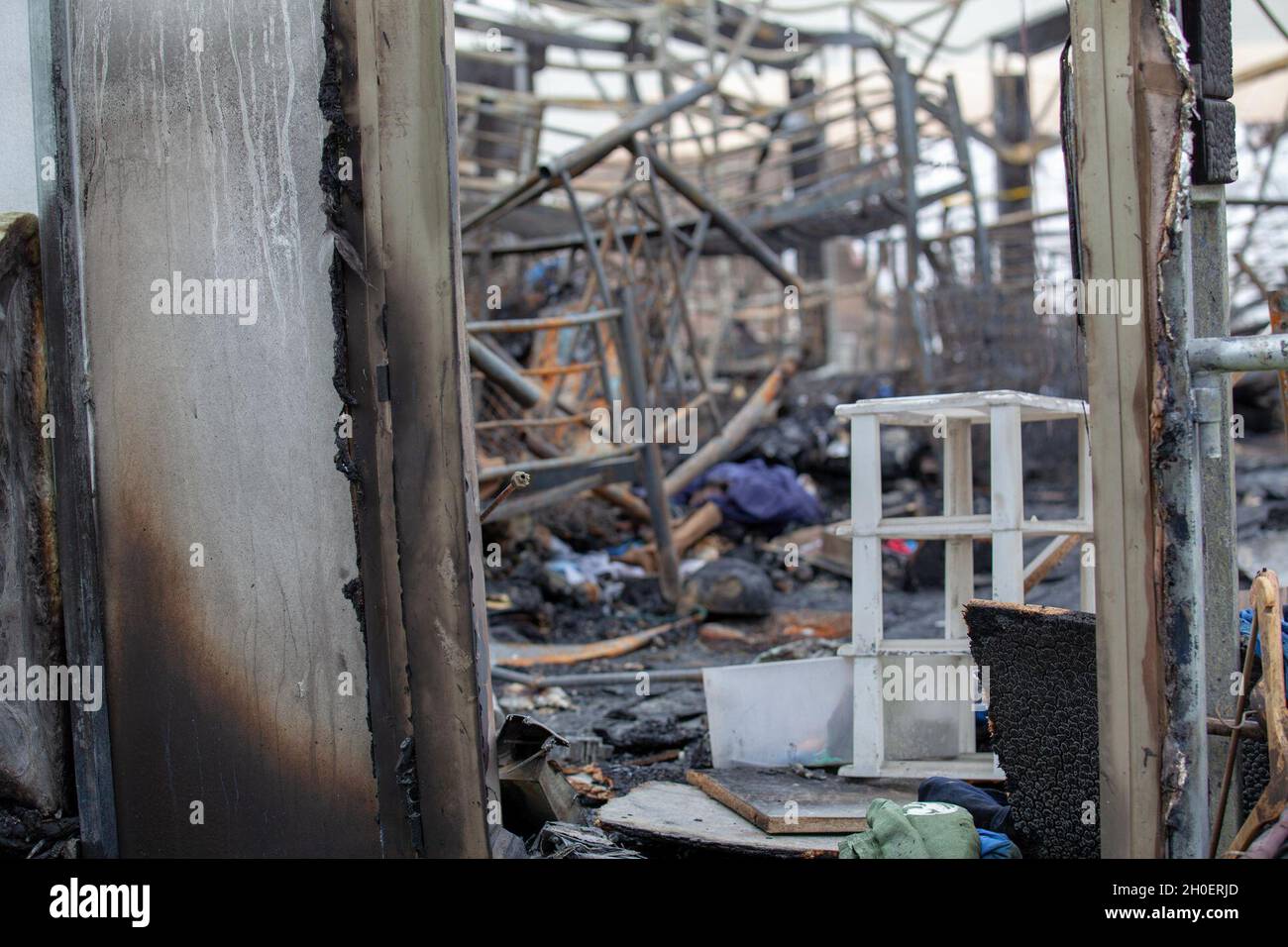 Aftermath of indirect fire attack at Erbil Air Base in the Kurdistan ...
