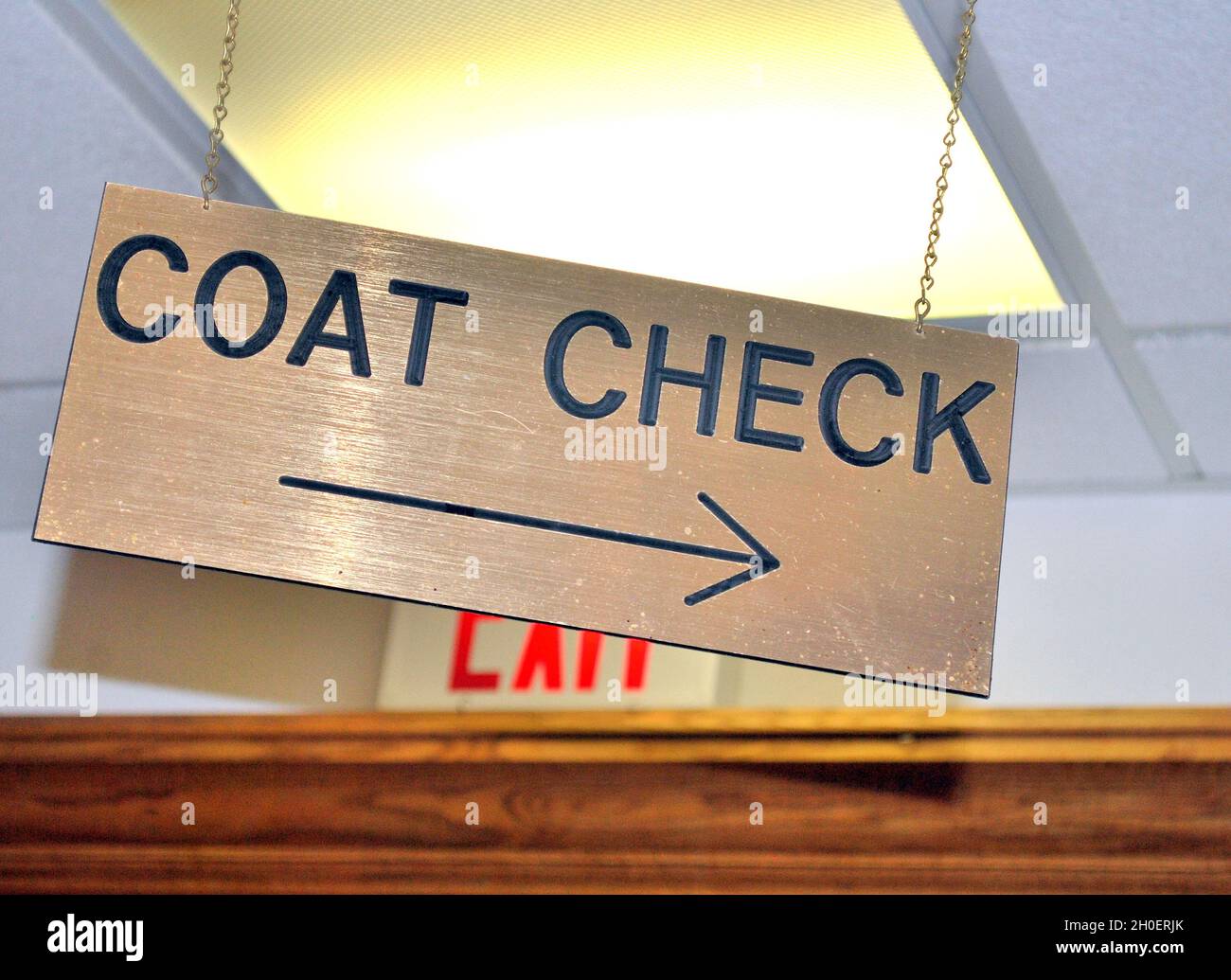 Coat check sign hi-res stock photography and images - Alamy