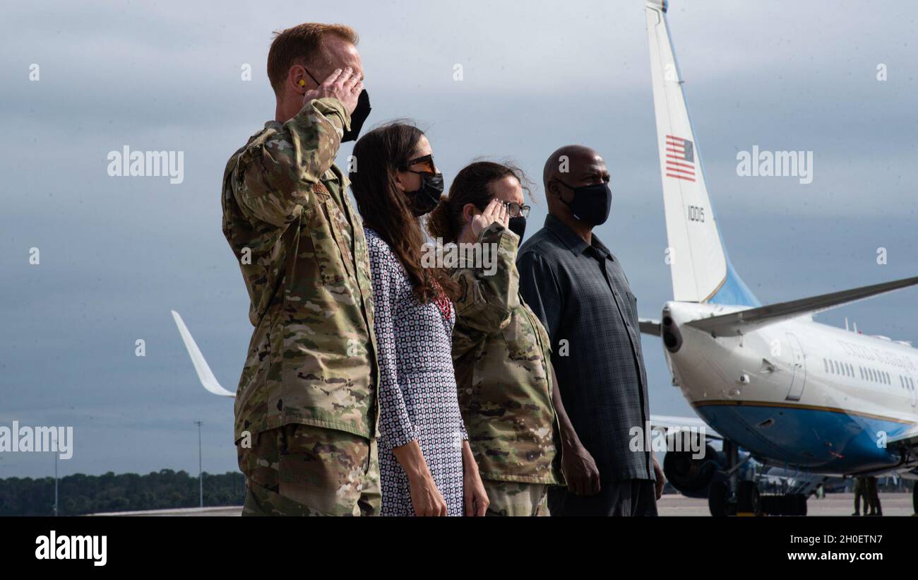 U.S. Air Force Col. Ben Jonsson, 6th Air Refueling Wing commander, and ...