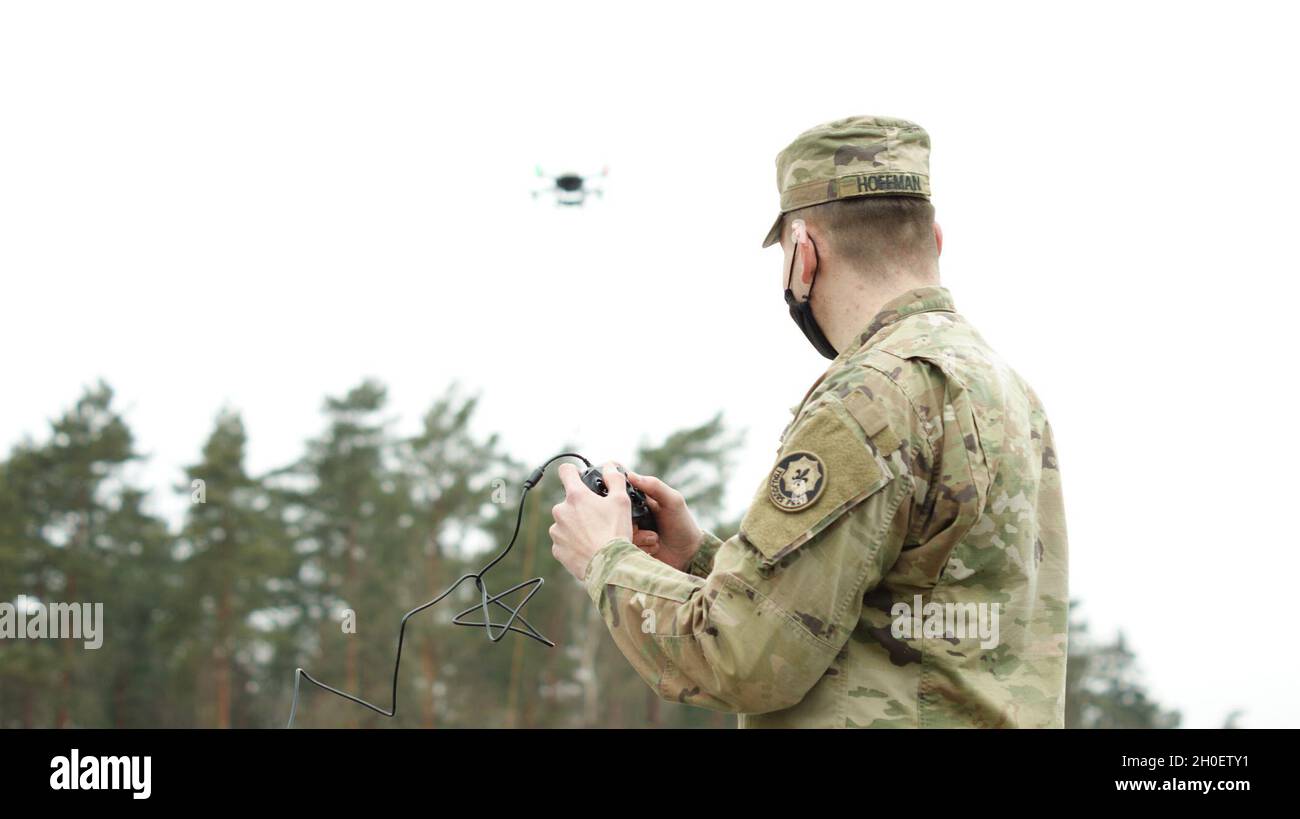 U.S. Army Pfc. Alec Hoffman, assigned to the 2d Squadron, 2d Cavalry ...