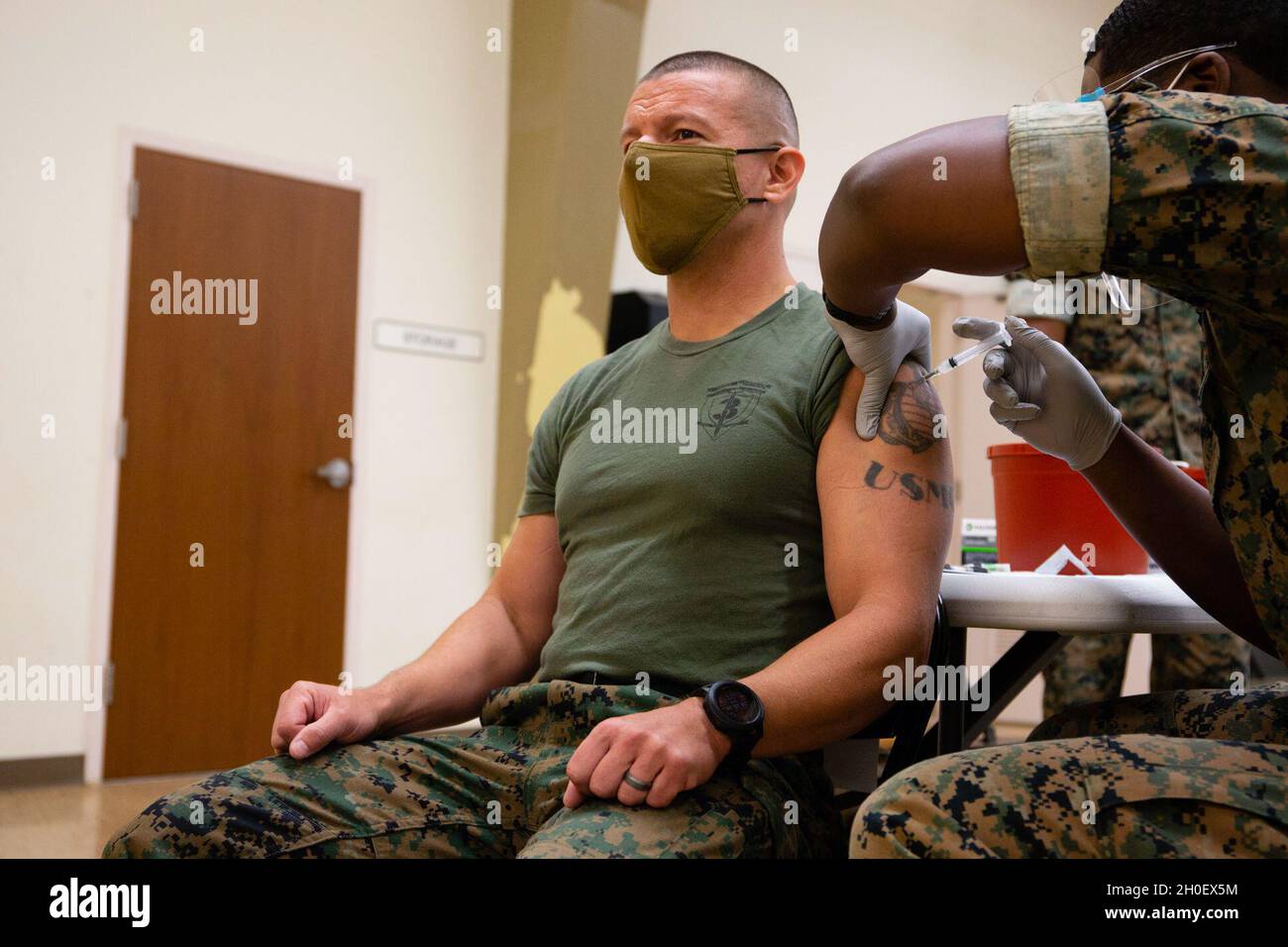 U.S. Marine Corps Sgt. Maj. Christopher Rivera, battalion sergeant major, 1st Battalion, 3d ...